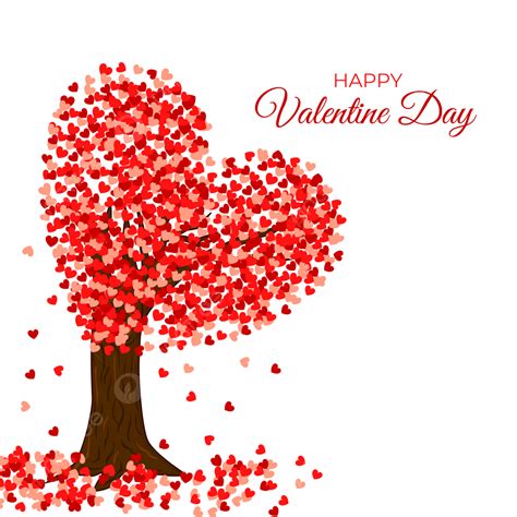 해피 발렌타인 데이 인사말 레드 하트 트리 자연 사랑 로맨스 Png 일러스트 및 벡터 에 대한 무료 다운로드 Pngtree