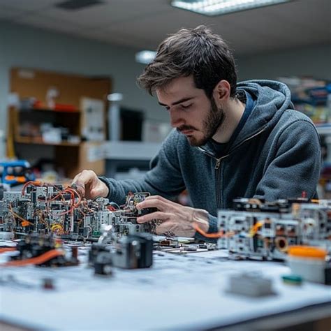 Free Engineer Assembling Robotics Image Download At Stockcake