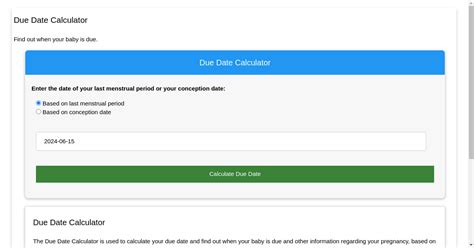 Due Date Calculator Calculate Pregnancy Due Date