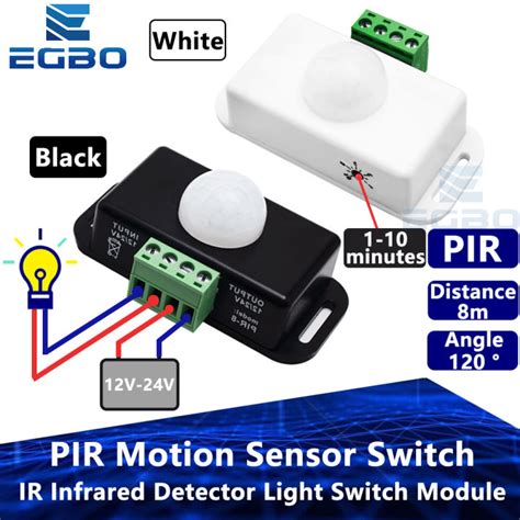1pcs Dc 12v 24v 8a Automatic Adjust Pir Motion Sensor Switch Ir Infrared Detector Light Switch