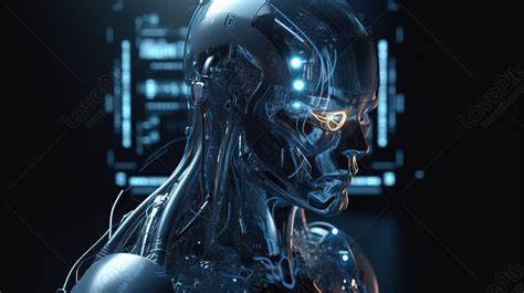 그래픽 디스플레이 프리젠테이션에 참여하는 사이보그 또는 로봇 놀라운 렌더링 이미지 배경 참여 배경 컴퓨터 기술 배경 연결 배경 이미지 Hd 참여 컴퓨터 기술