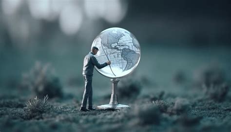 Premium Ai Image Businessman Searching For Opportunity Examining World Map With Magnifying