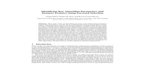 Identifying Key Algorithm Parameters And Instance Features Hutter