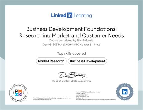 nikhil munde on linkedin certificate of completion