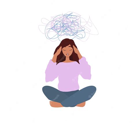 Premium Vector Chaos In Mind Woman With Disorder In Thought Female Character Suffers From