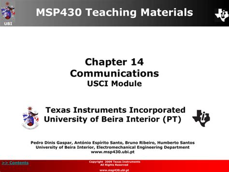 Msp430 Usci Communication Uart Spi I2c Modes