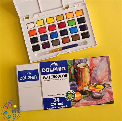 آبرنگ دلفین 24 رنگ مسافرتی جیبی آرت شاپ گناوه