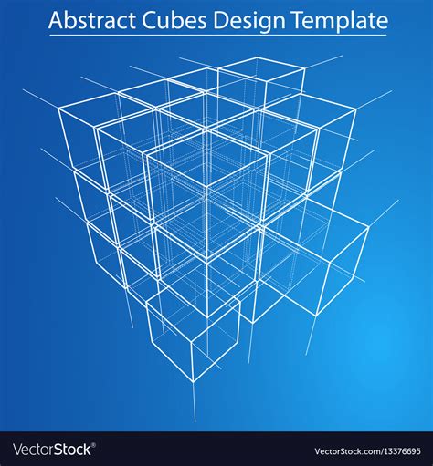 Wireframe Boxes Eps Royalty Free Vector Image