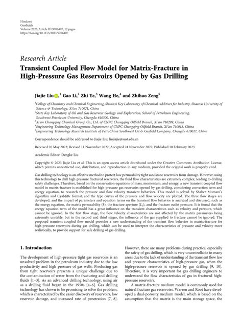 Pdf Transient Coupled Flow Model For Matrix Fracture In High Pressure
