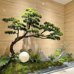 高端仿真松树迎客松室内橱窗楼梯绿植造景黑松罗汉松大型景观假树 阿里巴巴