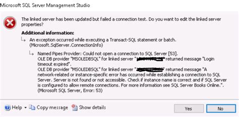 Virtual Machine Error While Creating Linked Server In Azure Sql Mi Stack Overflow