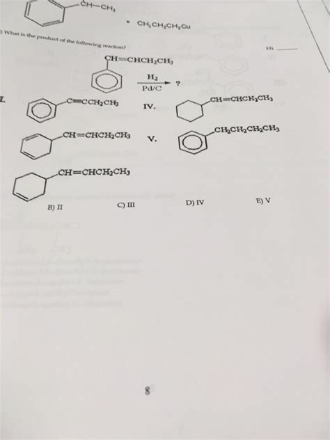 Solved CH CHs CH CH CH Cu What Is The Prod Uct Of The Chegg Com