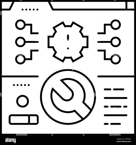 System Maintenance Analyst Line Icon Vector Illustration Stock Vector Image And Art Alamy