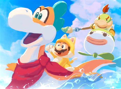 Mario Bowser Jr Koopa Clown Car Plessie And Cat Mario Mario And 1