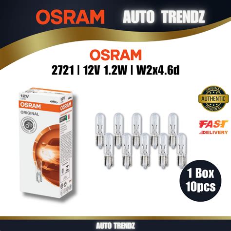 OSRAM Original 2721 | Halogen Bulb | 12V 1.2W W2x4.6d | 100% Original ...