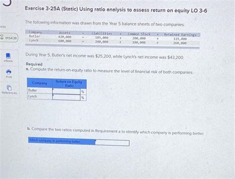 Solved Exercise 3 25a Static Using Ratio Analysis To