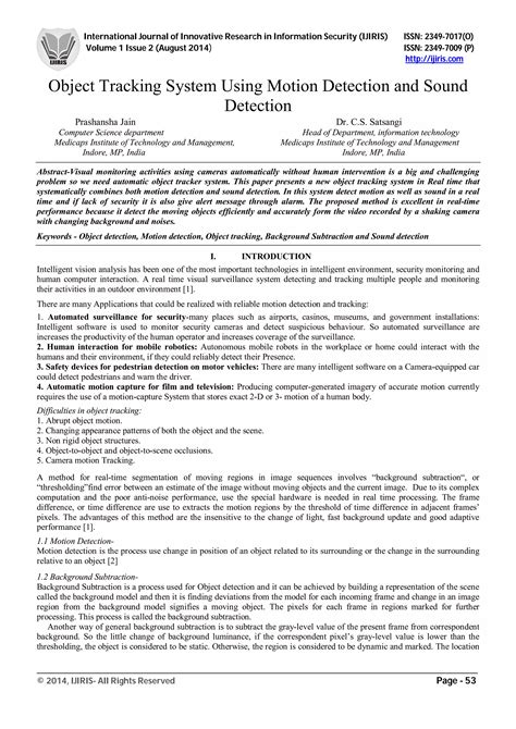 object tracking system using motion detection and sound detection pdf
