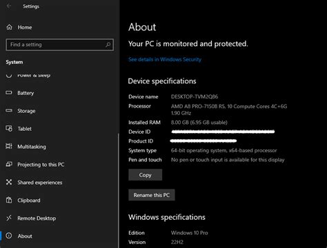 how to check laptop specs in windows 10