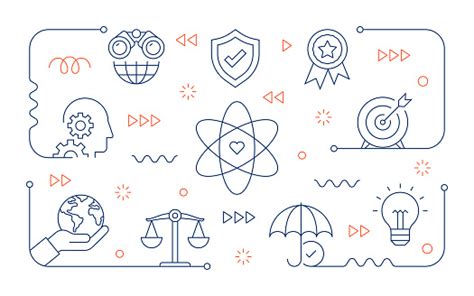 기업 윤리 라인 아트 배너 디자인 핵심 가치 기업 비즈니스 책임 정직 신뢰 0명에 대한 스톡 벡터 아트 및 기타 이미지 0명 개념 고객 Istock