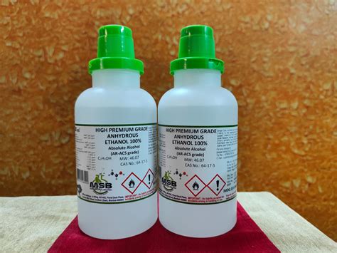 Ethanol Anhydrous 100 Absolute Alcohol Ar Acsethanol Anhydrous 100