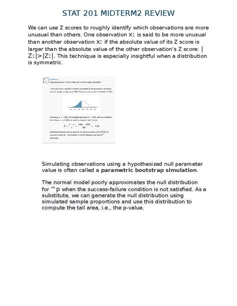 Stat 201 Midterm 2 Review Stat 201 Midterm2 Review We Can Use Z