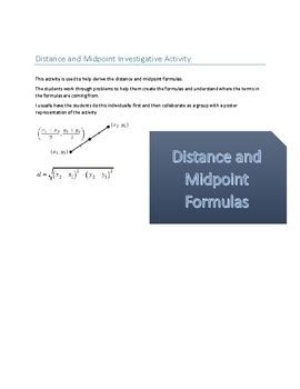 Distance And Midpoint Investigative Activity By Deirdre Leonard TPT