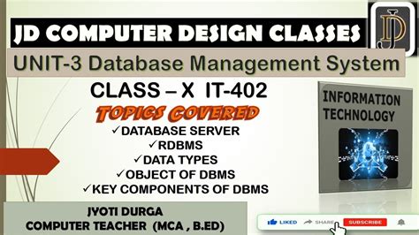 Dbmspart 2 Datatypeswhat Is Database Server Rdbms Object Of Database It 402 Class