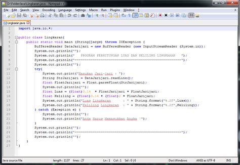 KurniadiSan S Blog Contoh Program JAVA Perhitungan Luas Dan Keliling