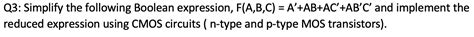 Solved Q3 Simplify The Following Boolean Expression