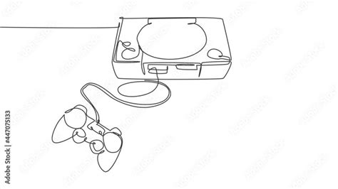 Animated Self Drawing Of One Continuous Line Draw Retro Old Classic Arcade Video Game Player