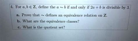 Solved For A B âˆˆ Z Define B R A If And Only If 2a B Is Divisible