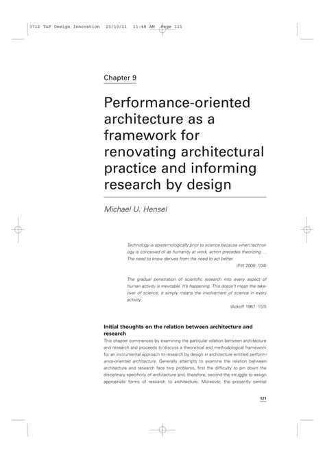 Pdf Performance Oriented Design As A Framework For Research By Design