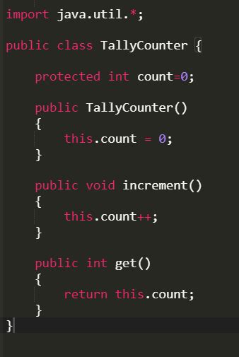 solved today s task is to subclass the tallycounter class