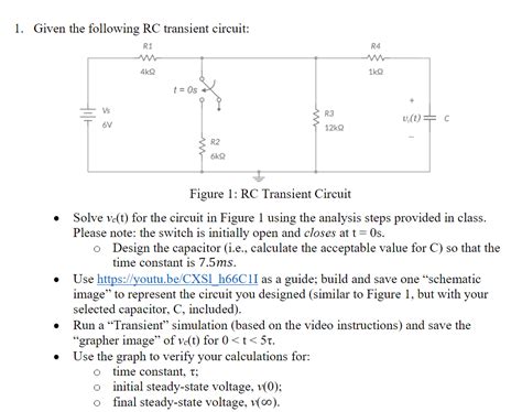 Solved Given The Following RC Transient Circuit R R Chegg