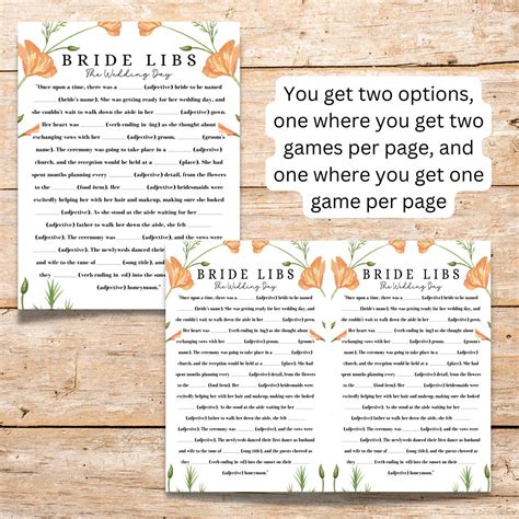 Mad Libs Bridal Shower Game Printable How They Met Mad Libs Modern