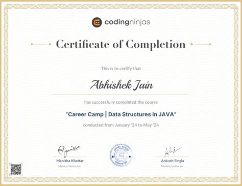 Abhishek Jain On Linkedin Moretocome Certification Codingninjas