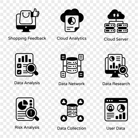 데이터 네트워크 고체 아이콘 벡터 팩 Png 일러스트 무료 다운로드 Lovepik