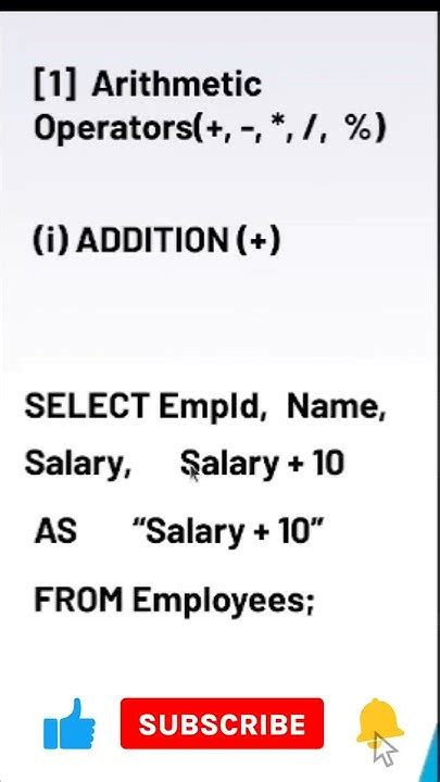 Mysql Operators 🔥viral🔥 Addition Operator Viral Addition Mysql Mysqloperators