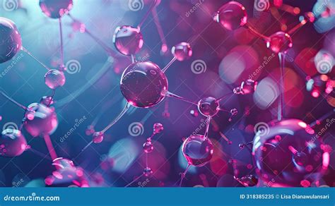 Digital Molecules Atoms Bacground Grid Structure Connection Lines And Dots Molecule