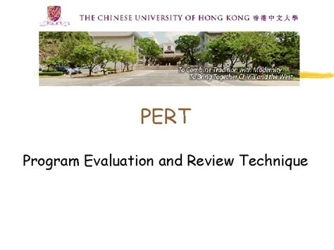 PERT Program Evaluation And Review Technique Estimation Of