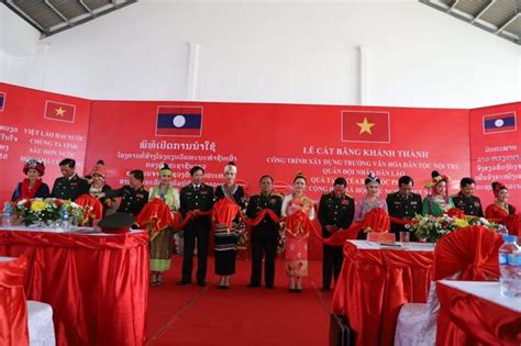 ມອບ ຮັບການນຳໃຊ້ໂຮງຮຽນວັດທະນະທຳຊົນເຜົ່າກອງທັບ