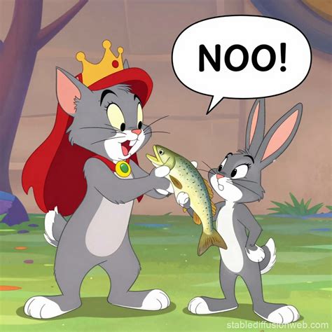 Freya Furry Queen Slapping Bugs Bunny With A Trout While The Bugs Bunny