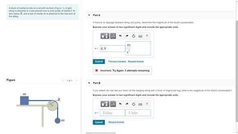 Solved A Block Of Inertia M Sits On A Smooth Surface Figure Chegg Com