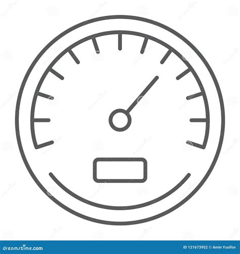Speedometer Thin Line Icon Data And Analytics Stock Vector Illustration Of Acceleration Fast