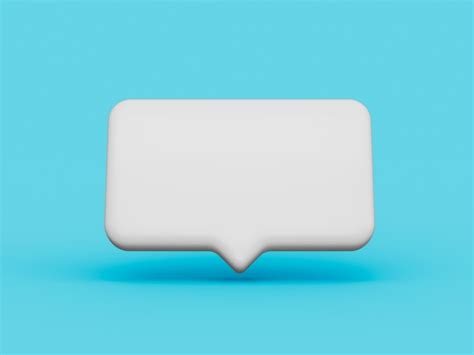 Premium Photo Cute White Square Speech Bubble Icons Isolated On Blue Pastel Background 3d