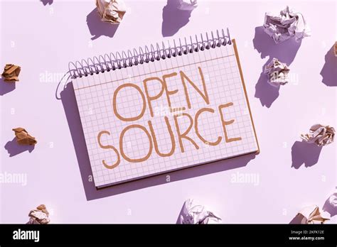 Text Sign Showing Open Source Business Showcase Denoting Software