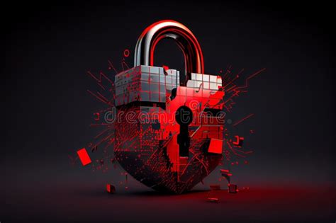 Padlock With Binary Code On A Black Background Generative Ai Stock Illustration Illustration