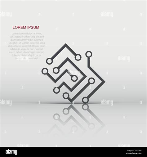 Circuit Board Icon In Flat Style Technology Microchip Vector Illustration On White Isolated