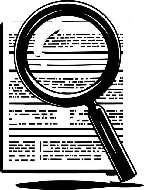 Black And White Icon Of Magnifying Glass Over Document 47623339 Vector Art At Vecteezy