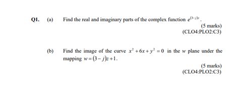 Solved A Find The Real And Imaginary Parts Of The Complex Chegg